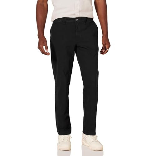 Amazon Essentials Men's Slim-Fit Casual Stretch Chino Pant, Black, 32W x 32L