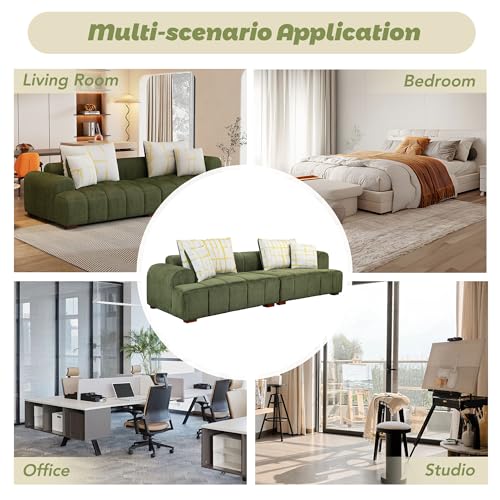 Modern Cloud Sofa Mid-Century Comfy Boucle Couch,Oversized Luxury Loveseat Corduroy Fabric Upholstered Leisure Deap Seat Sectional Sofá Modular Couches with 4 Throw Pillows for Living Room