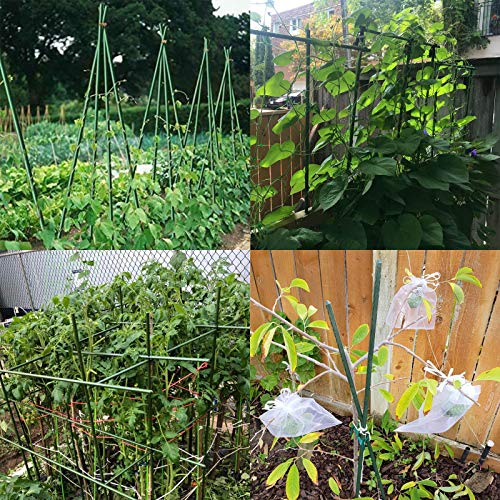 Orgrimmar 26 PCS 48" Garden Support Stakes Plastic Coated Deformable Climbing Plant Trellis Plant Climbing Frame for Tomato Cucumber Eggplant Vine Vegetable (48 Inch)