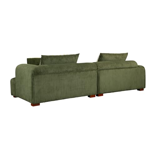Modern Cloud Sofa Mid-Century Comfy Boucle Couch,Oversized Luxury Loveseat Corduroy Fabric Upholstered Leisure Deap Seat Sectional Sofá Modular Couches with 4 Throw Pillows for Living Room