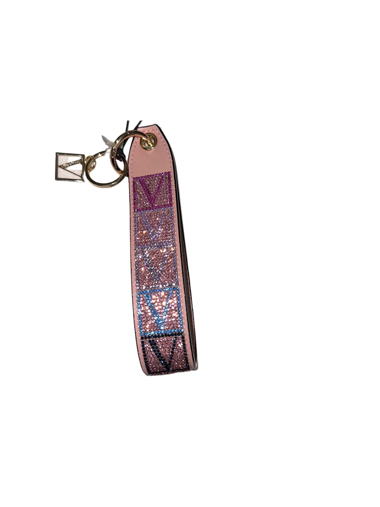 Victoria's Secret Wristlet Strap Rhinestones Keychain Color Pink Shine New