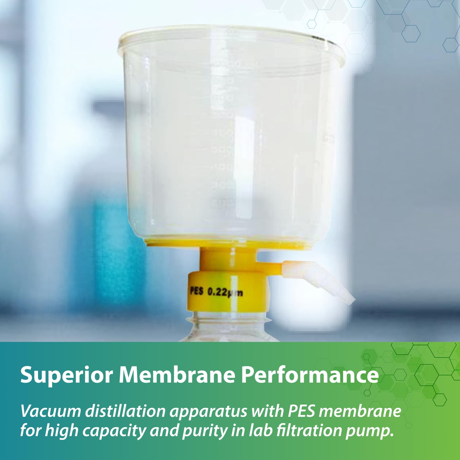 500ml Vacuum Filtration System, 0.22um PES Membrane, Sterile, Full Assembly, 12 Vacuum Filter Systems/Unit