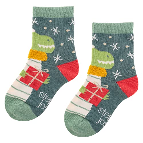 Stephen Joseph Unisex Kids Crew Toddler Holiday Holiday Socks, Dino, Small US