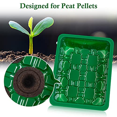 Fohil 10 Pack Seed Starter Tray, Seed Starter Kit with Adjustable Humidity Dome, Base Garden Tray for Seeds Germination Growing Starting 120 Cells