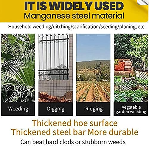 2Pcs Gardening Tools Hollow Hoe, All-Steel Hardened Hollow Hoe, Sharp Durable Garden Weeding Tools, Hoe Garden Tool Hand Shovel Weed Puller for Backyard Loosening Farm Planting Weeding (Hand Holding)
