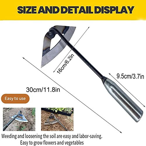2Pcs Gardening Tools Hollow Hoe, All-Steel Hardened Hollow Hoe, Sharp Durable Garden Weeding Tools, Hoe Garden Tool Hand Shovel Weed Puller for Backyard Loosening Farm Planting Weeding (Hand Holding)