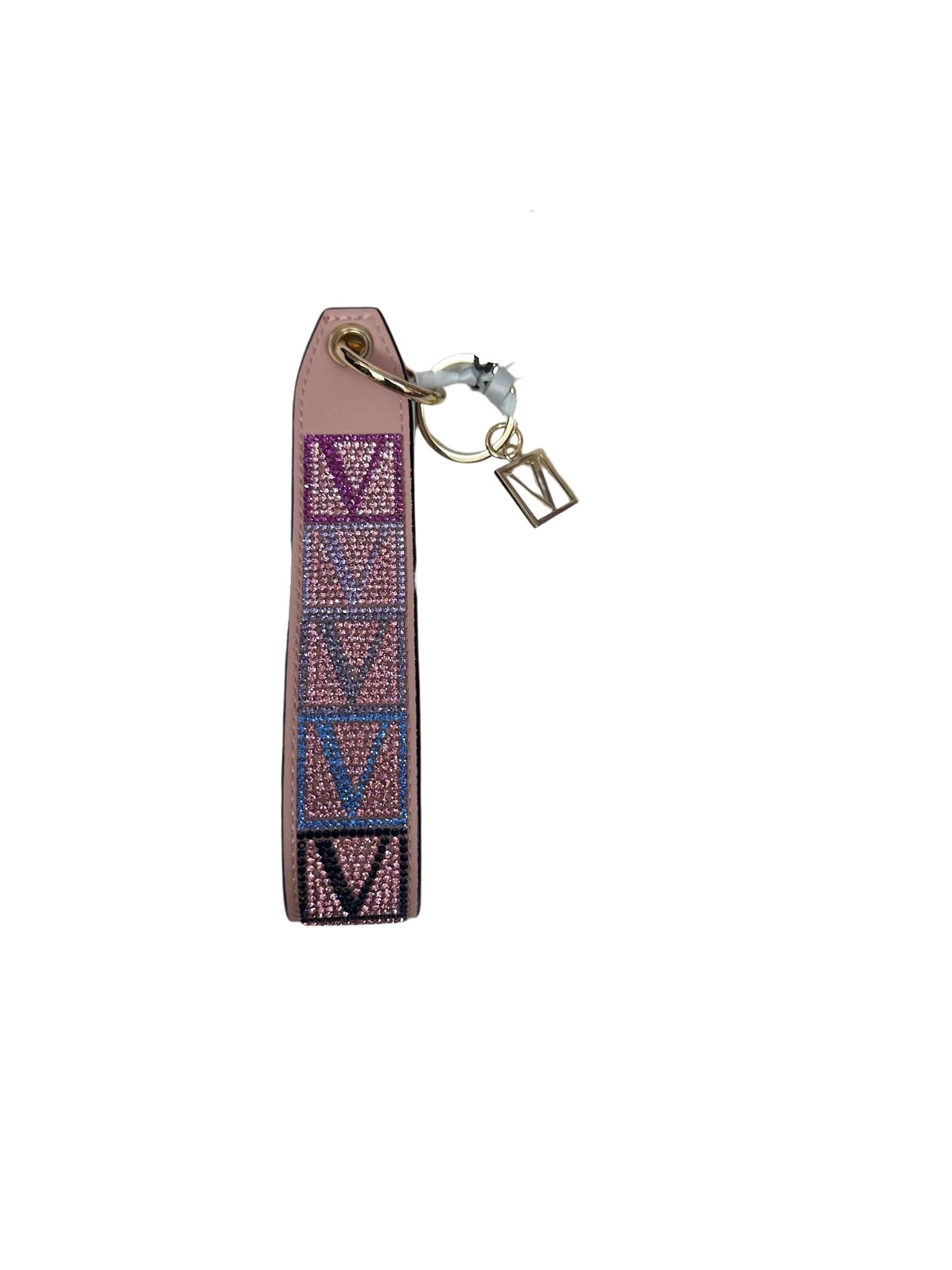 Victoria's Secret Wristlet Strap Rhinestones Keychain Color Pink Shine New