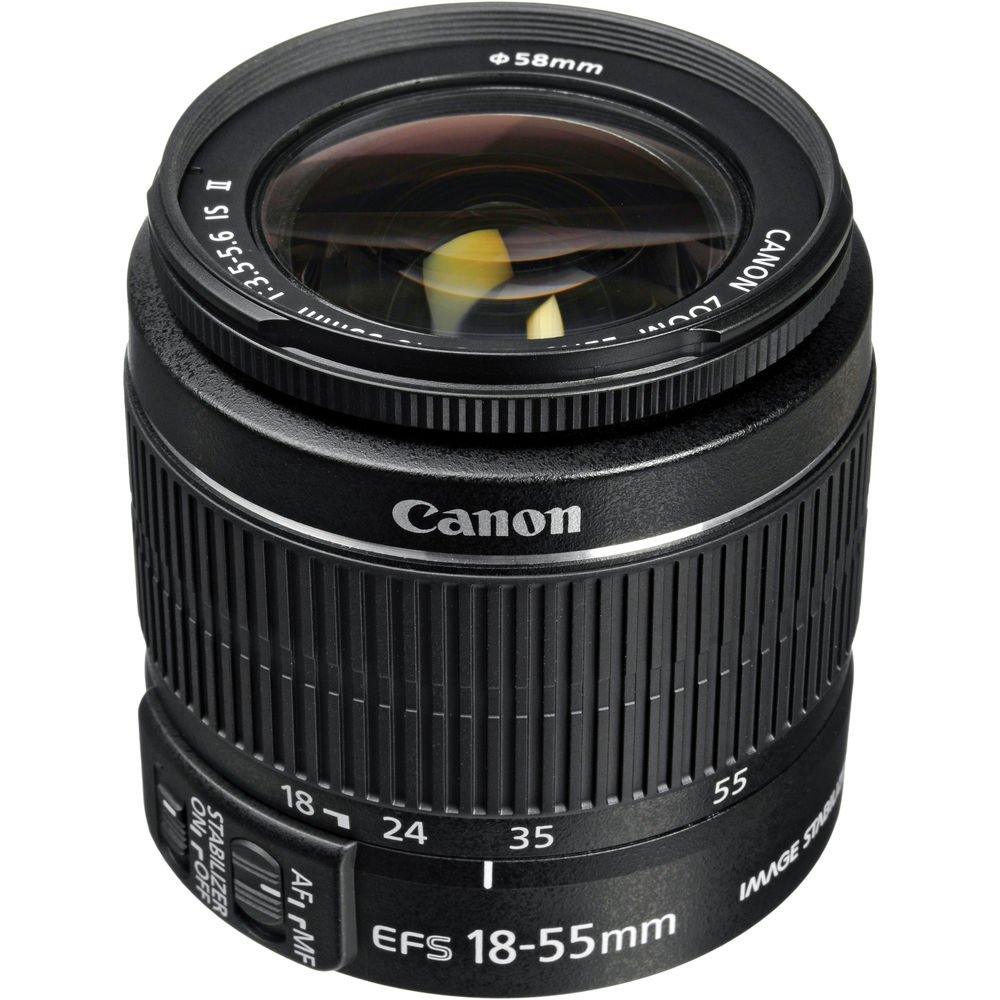 Canon EF-S 18-55mm f/3.5-5.6 is II Lens (2042B002) + Filter Kit + Backpack + 64GB Card + Lens Pouch + Card Reader + Tripod + Memory Wallet + Cap Keeper + Cleaning Kit + Hand Strap + More (Renewed)
