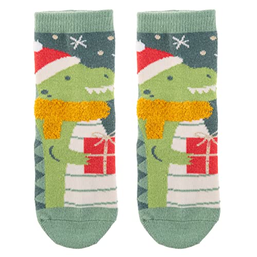 Stephen Joseph Unisex Kids Crew Toddler Holiday Holiday Socks, Dino, Small US