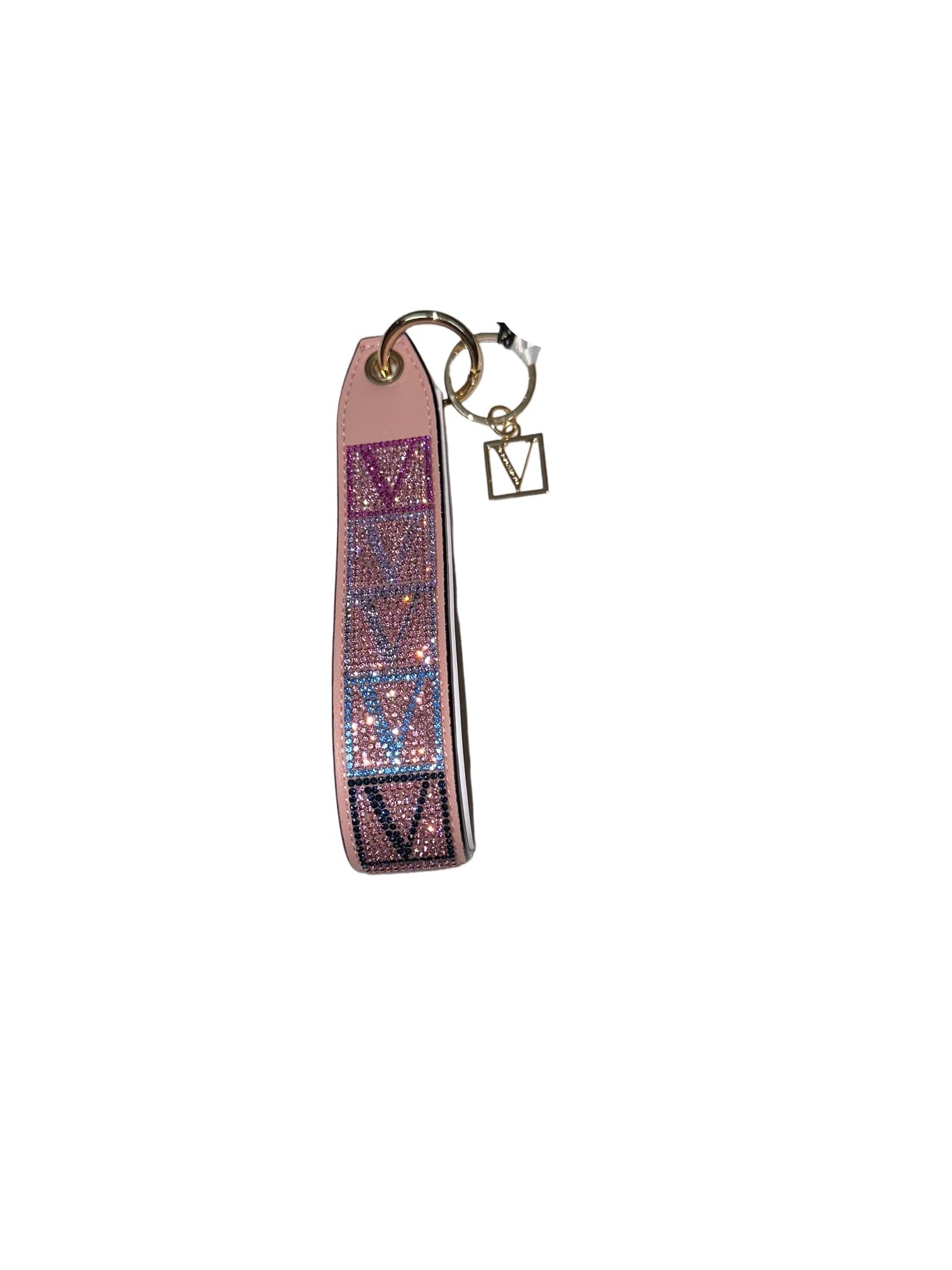 Victoria's Secret Wristlet Strap Rhinestones Keychain Color Pink Shine New