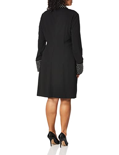Karl Lagerfeld Paris Women's MOCK NECK BELL SLEEVE SHEATH DRESS, black, 6