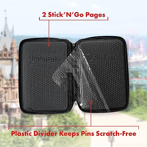 PinFolio Classic Pin Display Bag, Lightweight Sports Pin Book Designed for Storage & Easy Trading Up to 100 1-Inch Enamel Pins (Black & White)