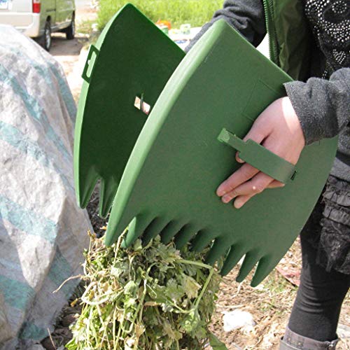 FOLOU 1 Pair Garden and Yard Leaf Scoops Hand Rakes, Large Sized, Multiple Use for Leaves, Lawn Debris and Trash Pick Up Good Use