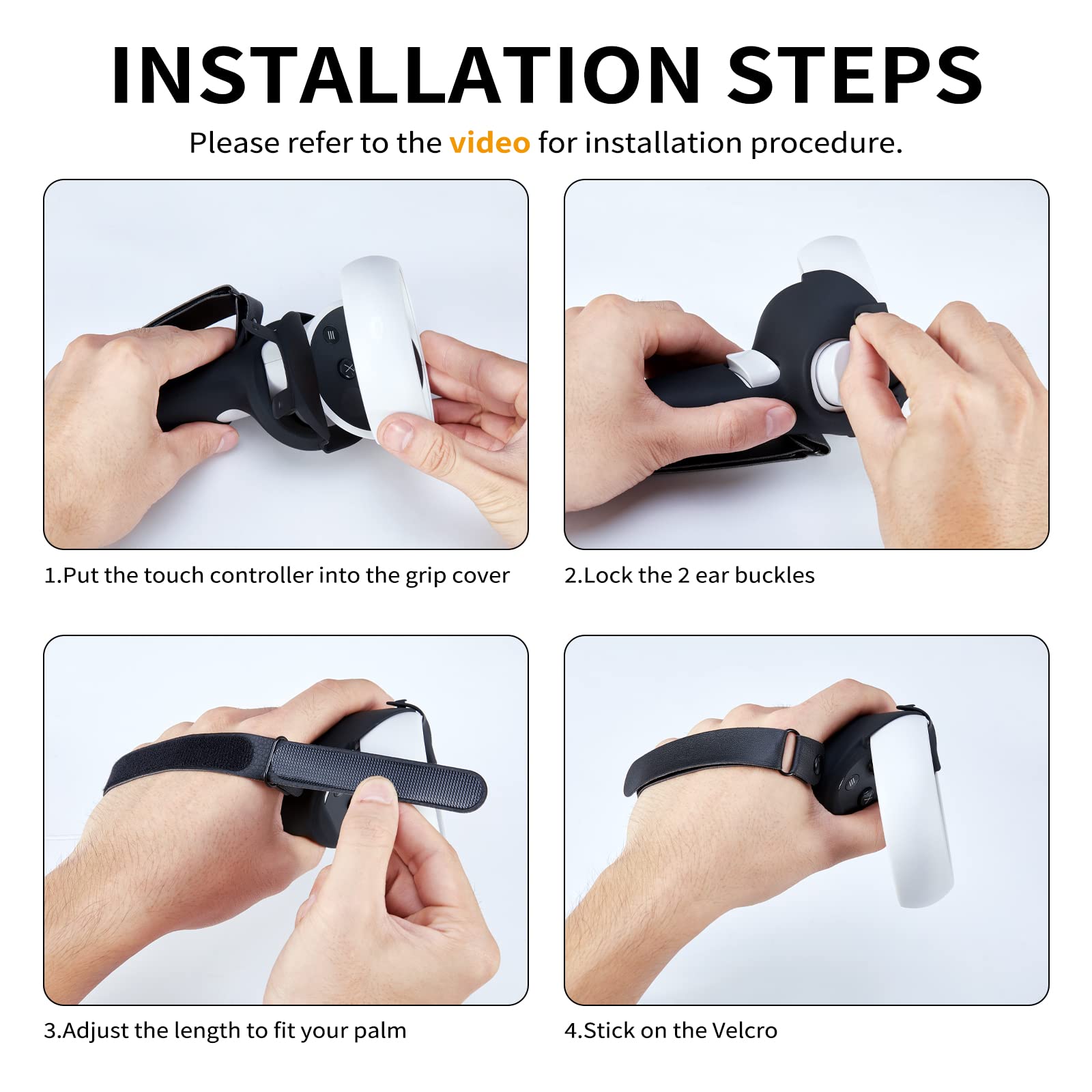 Butifacion Controller Grip Cover Accessories Compatible with Oculus Quest 2, Silicone Grips Protector with Knuckle Straps