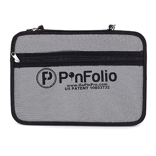 PinFolio Classic Pin Display Bag, Lightweight Sports Pin Book Designed for Storage & Easy Trading Up to 100 1-Inch Enamel Pins (Black & White)