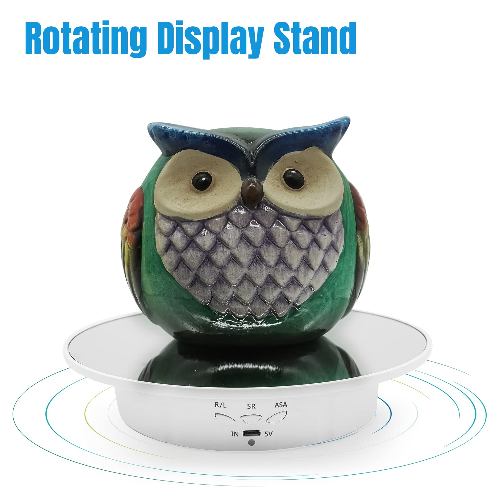 Fotoconic Motorized Rotating Display Stand, 20CM /Load 8KG, 360 Degree Electric Rotating Turntable for Photography Products, Jewelry, Cake,3D Model,Mirror Cover (White)
