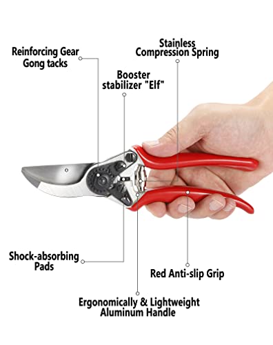 Pruning Garden Shears,Three Wood Plant Scissors for Gardening,Branch Cutter,Tree Trimmer,Bypass & Flower Pruners,Heavy Duty Hand Clippers Snips Secateurs
