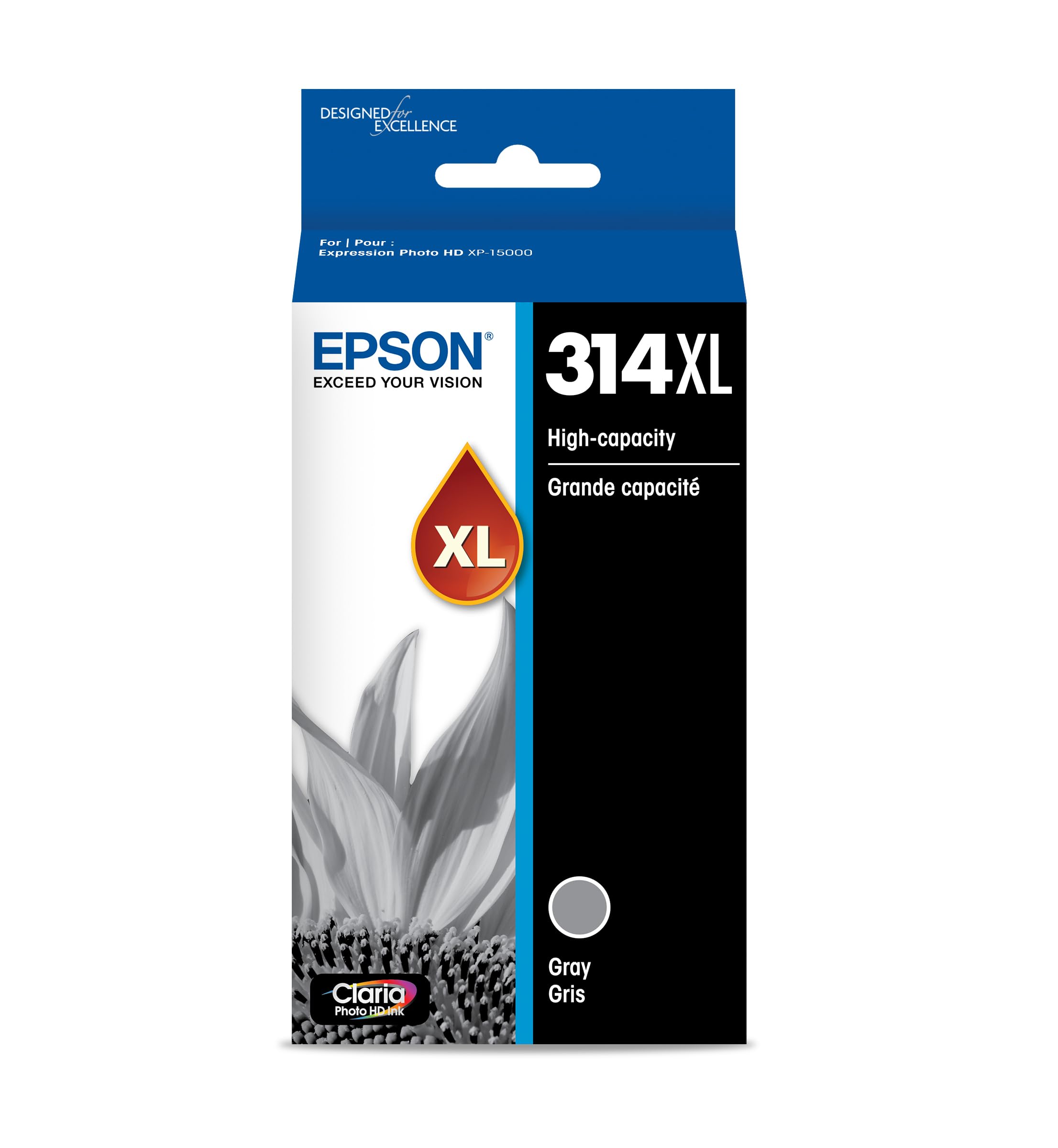 EPSON T314 Claria Photo HD -Ink High Capacity Gray -Cartridge (T314XL720-S) for Select Epson Expression Photo Printers