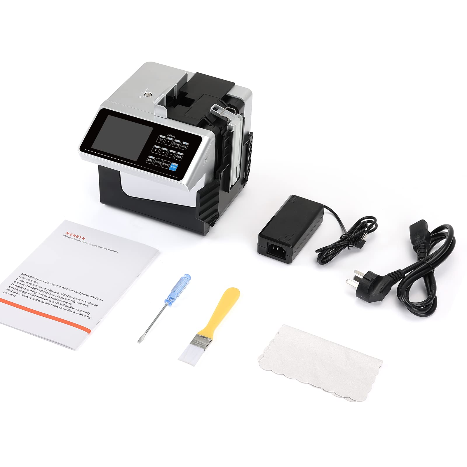 MUNBYN Money Counter Machine Mixed Denomination, Value Counting, Multi-Currency, UV/IR/MG/MT Counterfeit Detection, Ultra Compact and Lightweight