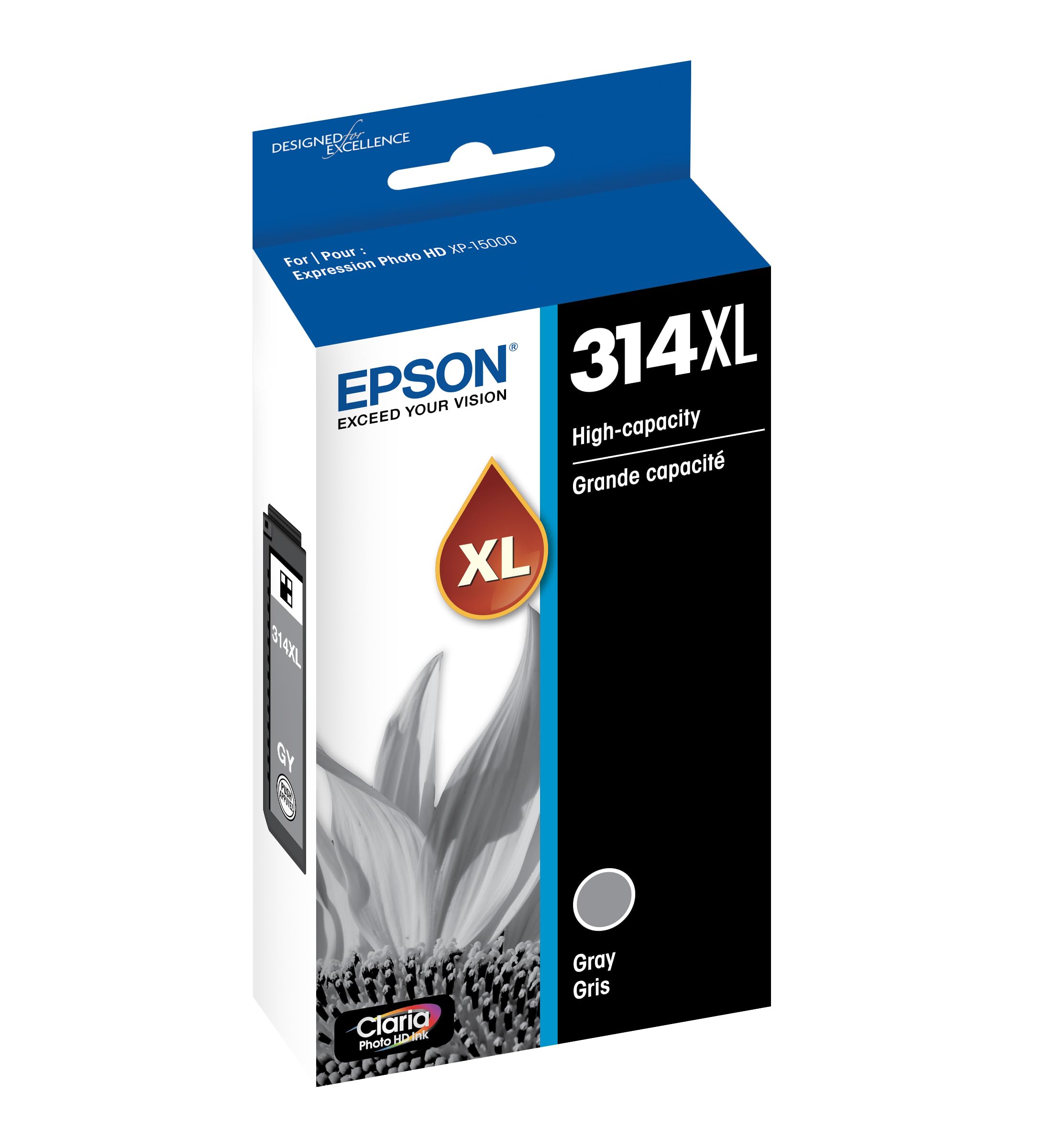 EPSON T314 Claria Photo HD -Ink High Capacity Gray -Cartridge (T314XL720-S) for Select Epson Expression Photo Printers
