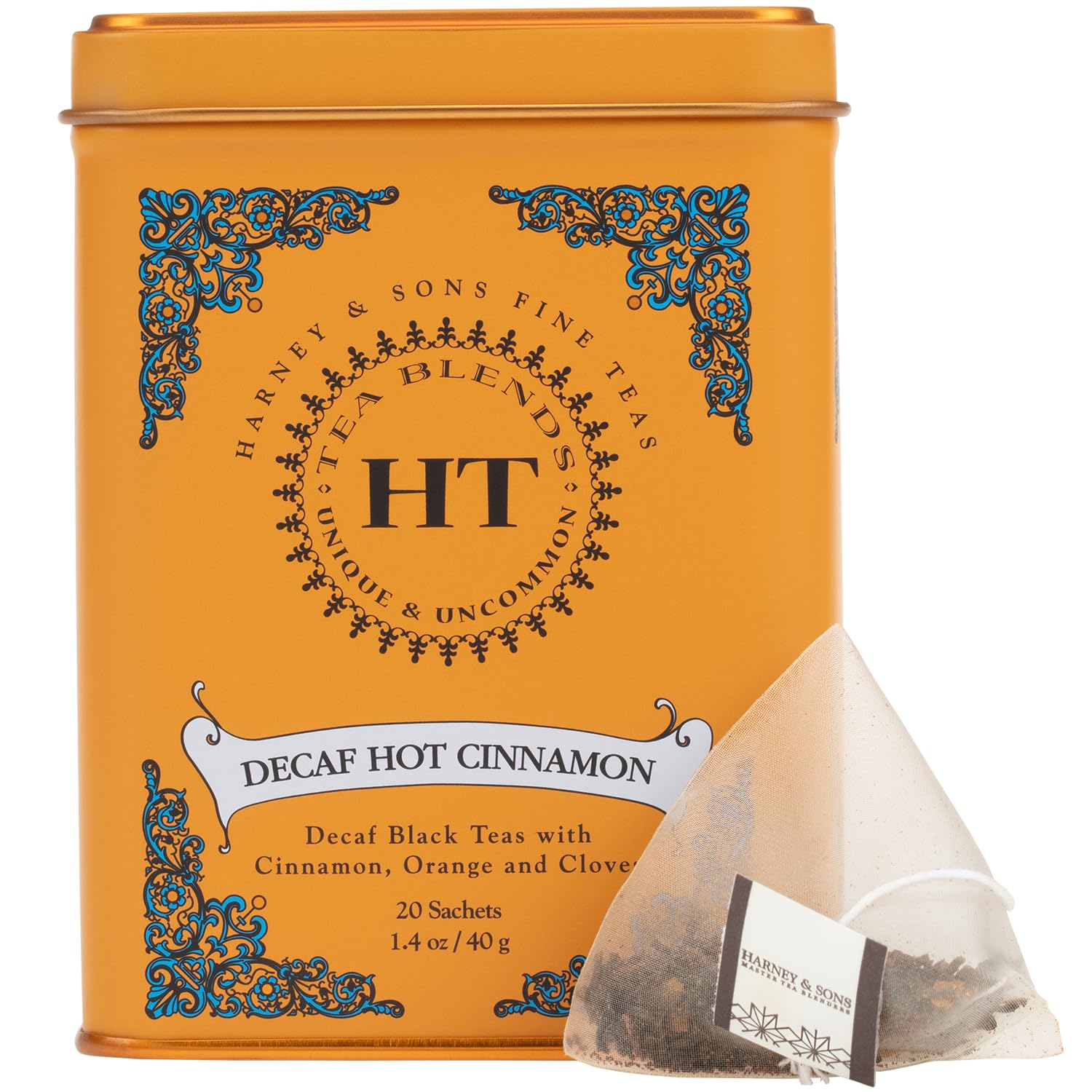 Harney & Sons HT Decaf Hot Cinnamon Tea, 20 Tea Sachets, 1.4 oz (40 g)