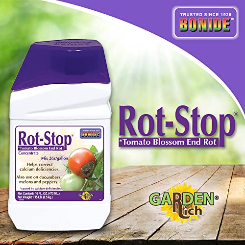Bonide Rot-Stop Tomato Blossom End Rot, 16 oz Concentrated Liquid Garden Fertilizer for Calcium Deficiency Indoors & Outdoors