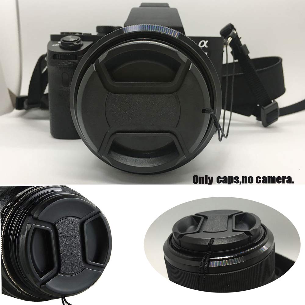 52mm Lens Cap for Nikon D850 D7500 D3500 Camera with AF-S 18-55mm lens,Canon EOS 90D , Rebel T7, 200d ii Camera w/ EF-M 55-200mm 18-55mm Lens,Snoy E w/ Sigma 30mm F1.4 Contemporary DC DN Lens(2 Pack)