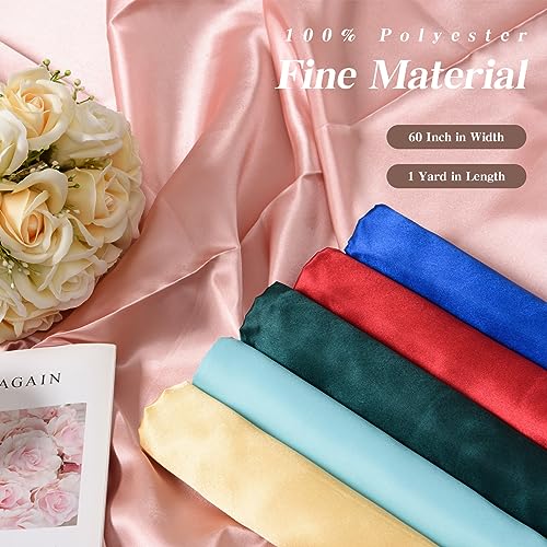 Charmeuse Satin Fabric by The Yard, 60" Wide Gold Bridal Satin Fabric, Soft Silky Satin Fabric Charmeuse Cloth Fabric for Bridal Dress, Apparel, Wedding Decorations, DIY Crafts, Sewing(1 Yard)