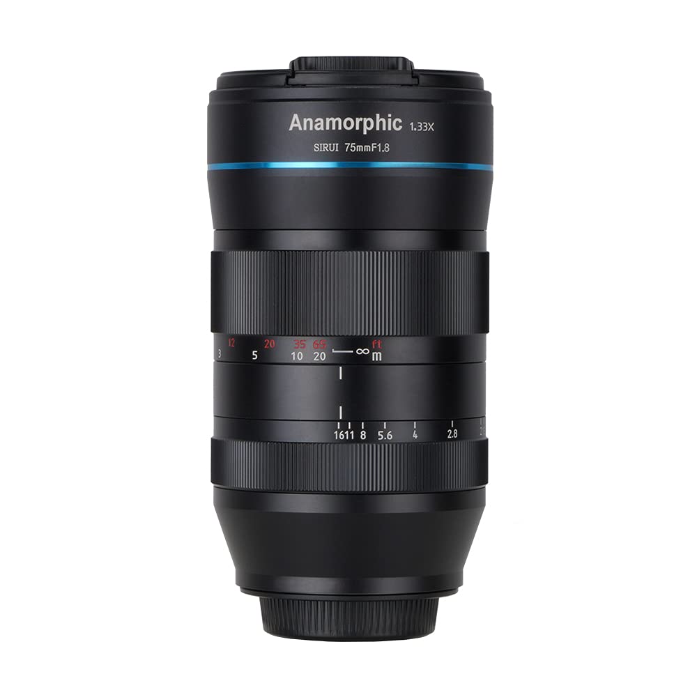 SIRUI 75mm F1.8 1.33X APS-C Anamorphic Lens for E Mount, Blue Flare