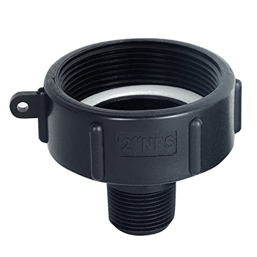 DVECUE 275 330 Gn IBC Tote Adapter Tank Drain Adapter 2inch Fine Thread NPT X 3/4" Male Garden Hose 2 Pieces