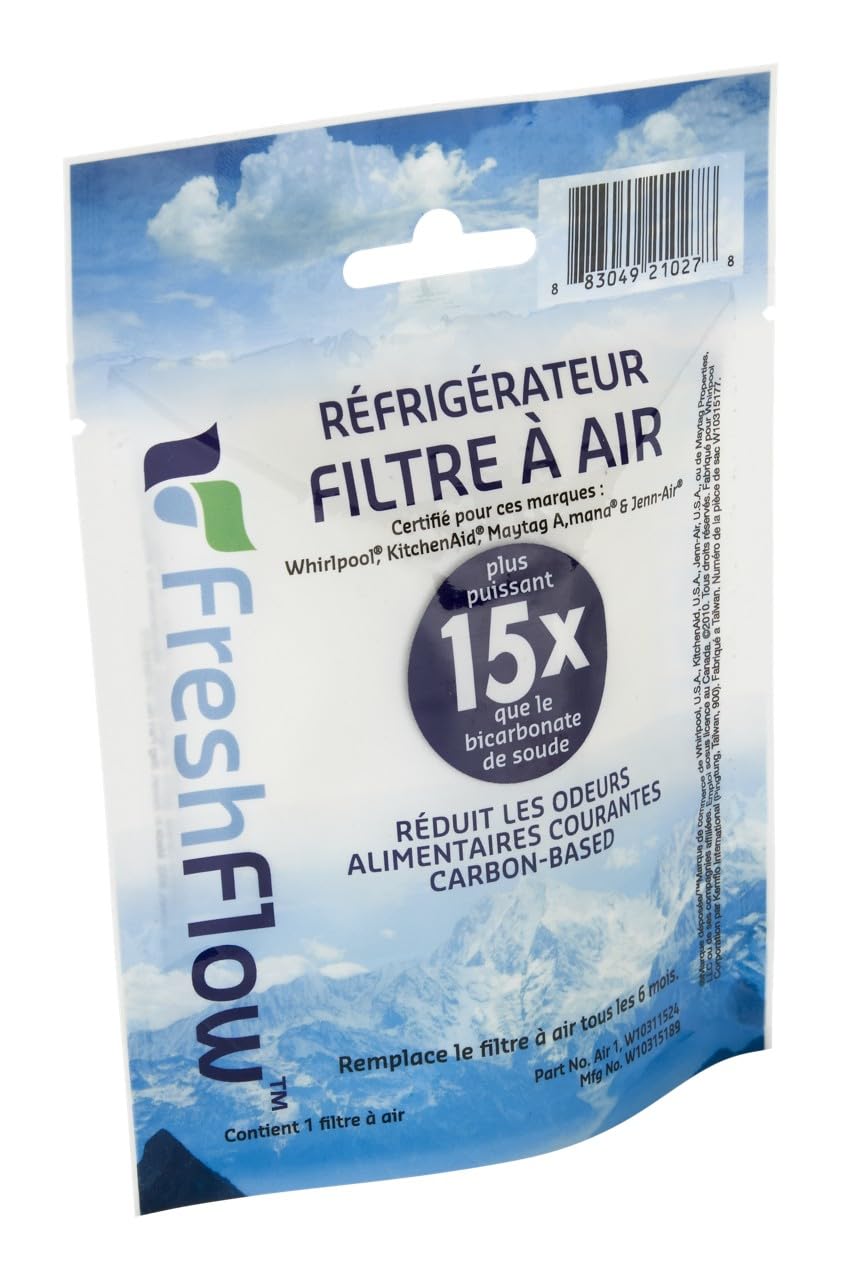 Whirlpool W10311524 SxS Refrigerator FreshFlow Air Filter, Single , White