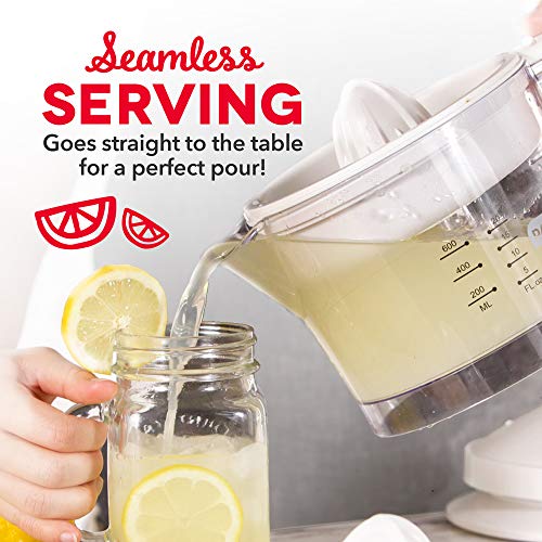 Dash Citrus Juicer Extractor: Compact Juicer for Healthy Juice, Oranges, Lemons, Limes, Grapefruit & other Citrus Fruit with Easy Pour Spout + 32 oz Pitcher - White