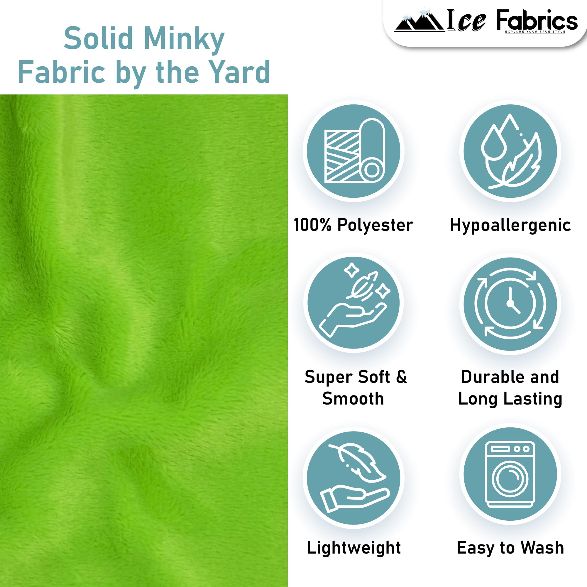 Ice Fabrics Solid Minky Fabric by The Yard - Soft, Smooth and Luxury 58/60" Extra Wide Royal Blue Minky Fabric for Blankets, Apparel, Baby Accessories, Throws, Pillows & More - Royal Blue - 1 Yard