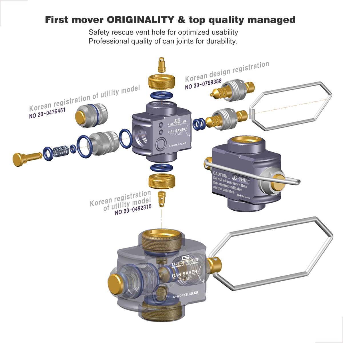 G-WORKS Gas Saver Prime/Gas Saver Plus/Remaining Gas Movement/Lindal Valve Canister Shifter/Refill Adapter/Air Vent Function