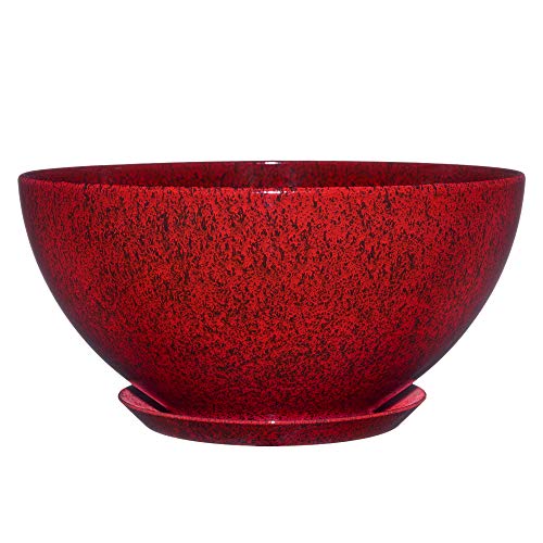 Classic Home and Garden 9010D-376R 10" Rosie Bowl Planter, Lava Red