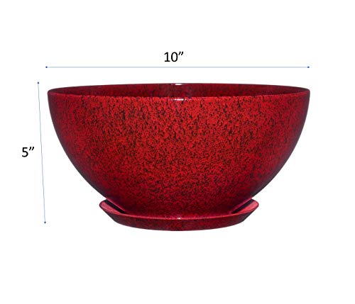 Classic Home and Garden 9010D-376R 10" Rosie Bowl Planter, Lava Red
