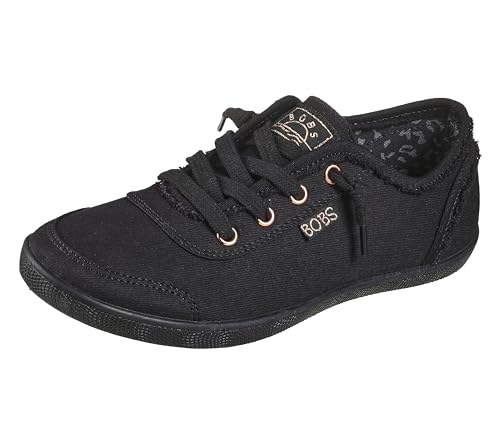 Skechers womens Bobs B Cute Sneaker, Black/Black, 8 US