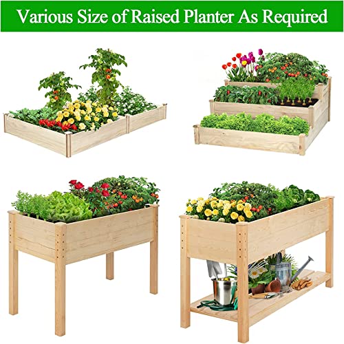 GARFANS 3 Tier Raised Garden Bed Elevated Wooden Planter Box Vegetables Flower Grow Bed Kit Outdoor Planter Garden Boxes for Patio Herb Backyard Raised Planters Beds, 49 x 49 x 22 inch