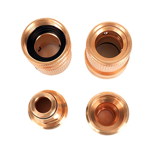 Winmien Heavy Duty Brass Garden Hose Quick Connect Fittings,Water Hose Connectors 3/4 inch GHT Female and Male (2 Sets)