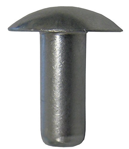 AN455-A6-10 - (3/16" Diameter X 5/8" Length) Solid 1100F Aluminum Brazier Head Rivet, Plain Finish (Pack of 1/2 LB - Approximately 180 Pieces)