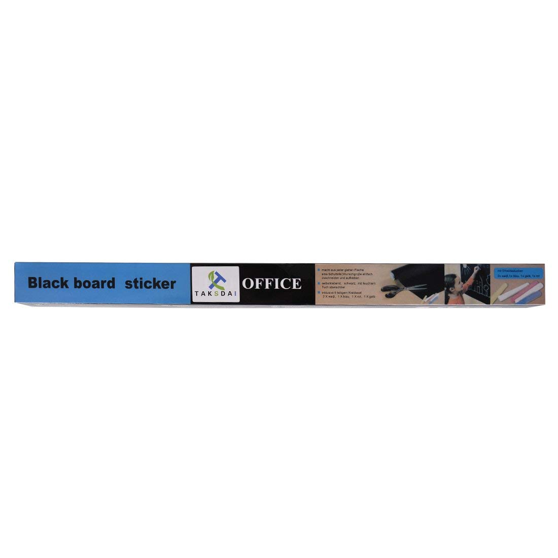 Chalkboard Contact Paper Decal Wall Sticker Adhesive Blackboard, TAKSDAI 2 Rolls Removable Vinyl Chalkboard Wallpaper Peel and Stick, with Bonus 10 Colorful Chalks, Each Roll 17.7'' × 78.7''
