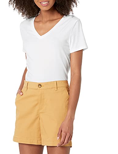 Amazon Essentials Women's Classic-Fit Short-Sleeve V-Neck T-Shirt, Pack of 2, Black/White, X-Large