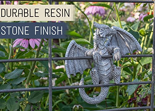 NAT & Jules Dragon Concrete Finish 7.25 x 6 Resin Stone Garden Pot Hanger