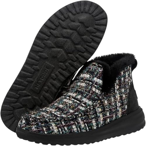 Hey Dude Women's Denny Shoe, Confetti Black, 10 M