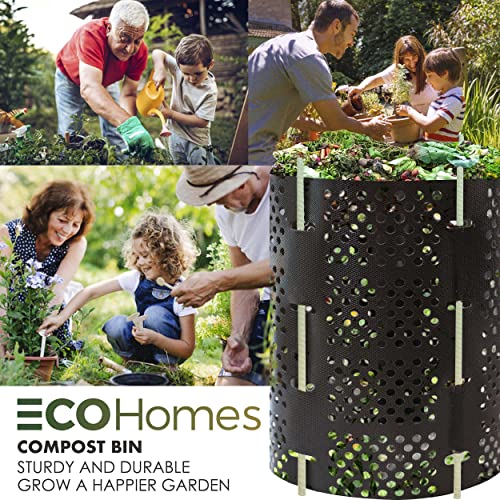 ECOHomes 100 Gallons Expandable Outdoor Compost Bin | Compact & Easy to Setup Garden Compost System - Adjustable Waste Composting Caddy Bin Suitable for Backyard, Lawn & More