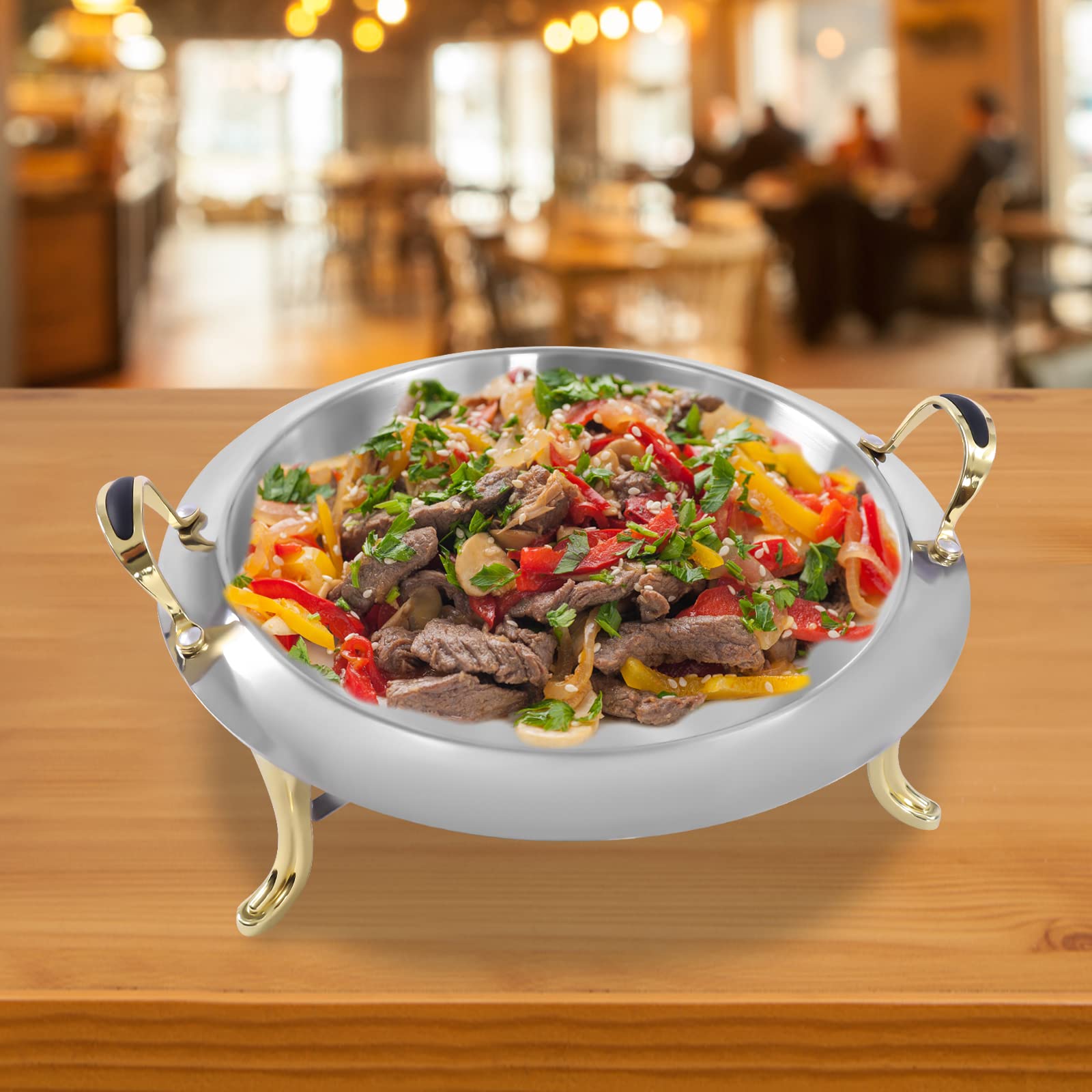 Round Chafing Dish Stainless Steel Chafing Dish Buffet Chafer 3L Catering Chafers and Buffet Warmers with Fuel Holder