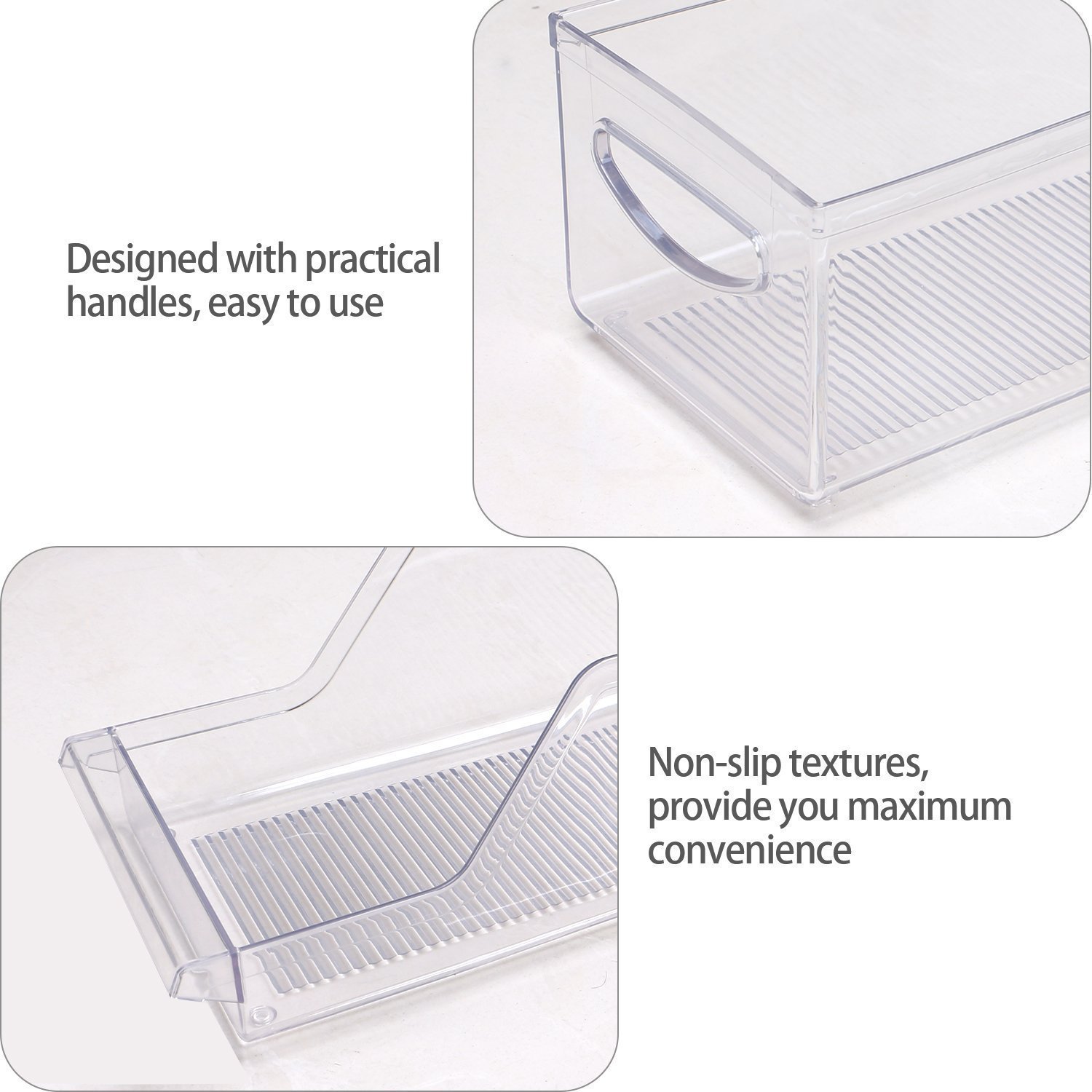 Dependable Beverage Can Organizer, Soda Can Holder, Refrigerator and Freezer Storage Organizer Bin for Kitchen Pantry Container, Dispenser Rack Clear