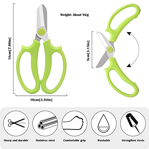 Sunnyac Garden Pruning Shears Scissors, 2 Pack Gardening Tools Hand Pruners, Floral Secateurs, Tree Trimmer, Clippers for Cutting Flowers and Plants, Trimming Branches, Bonsai, Fruits Picking (Color1)