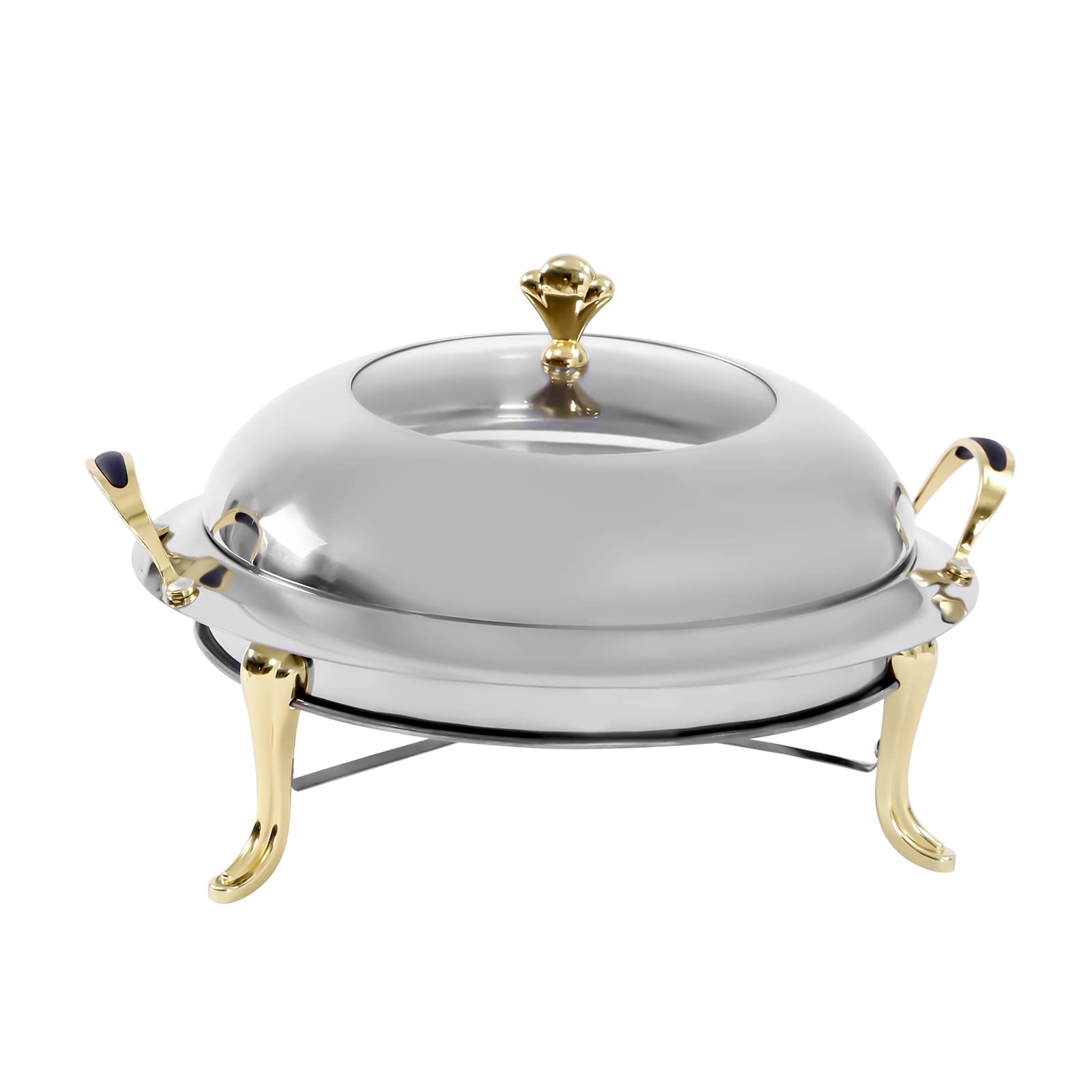 Round Chafing Dish Stainless Steel Chafing Dish Buffet Chafer 3L Catering Chafers and Buffet Warmers with Fuel Holder