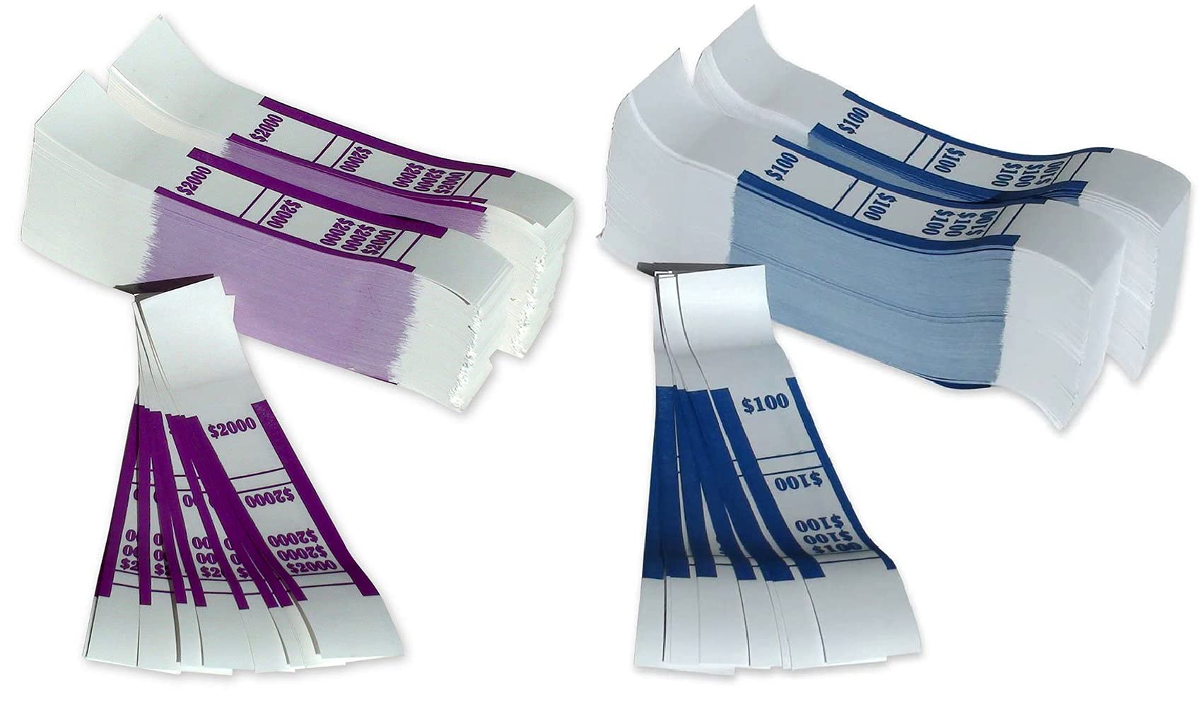 The Coin-Tainer Co. $2000 Currency Band, Violet, 1000 Count (402000) (1, Bundle Pack)
